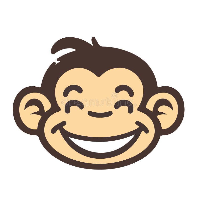 Simple Vector Graphics, Monkey Head. Stock Vector - Illustration of ...