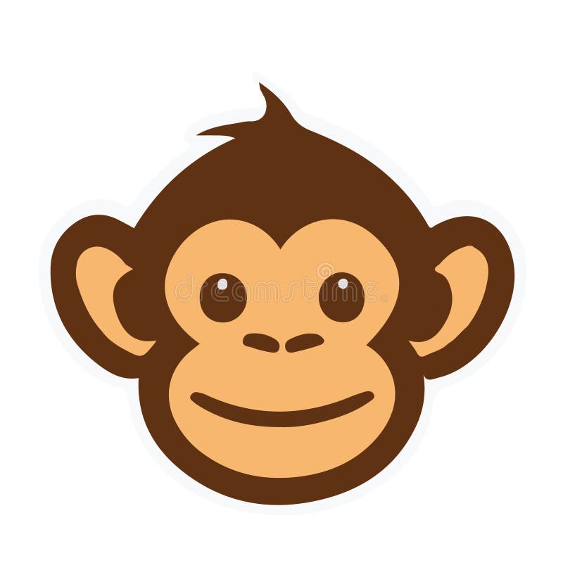 Simple Vector Graphics, Monkey Head. Stock Vector - Illustration of ...