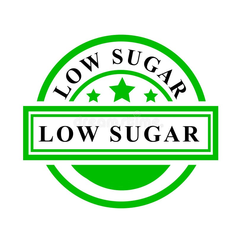 Simple Vector, Green and Black Rubber Stamp, Low Sugar, Isolated on ...