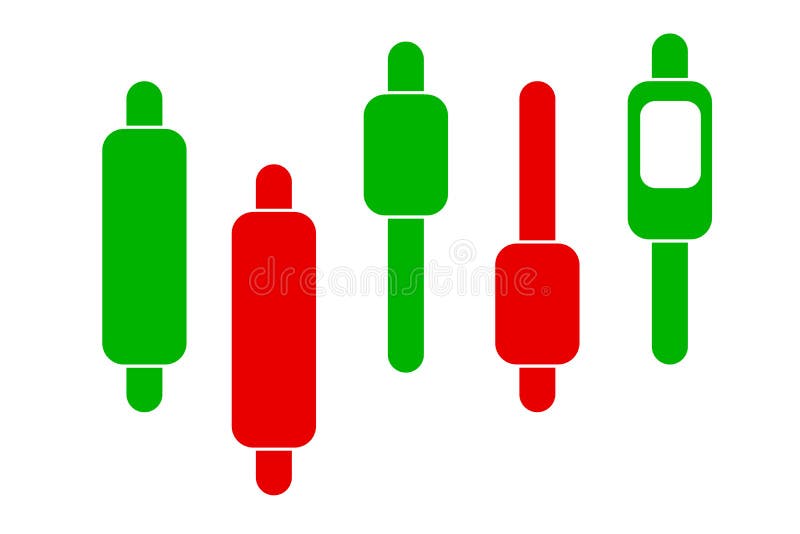 Simple Vector Green and Red Candle Stick Graphic Chart Stock Vector ...