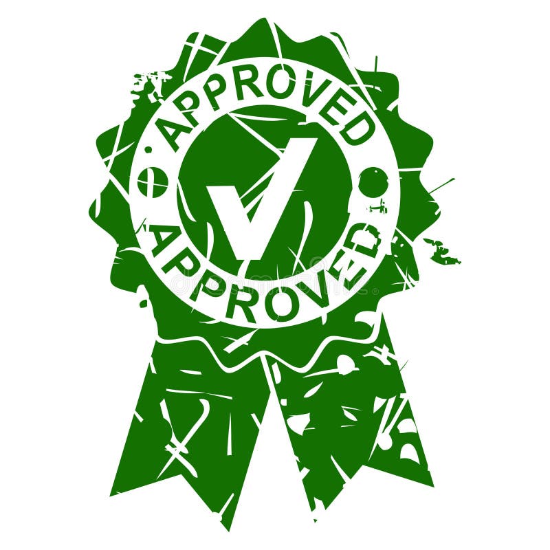 Simple Vector Green Rubber Stamp Effect, Approved Isolated on White ...