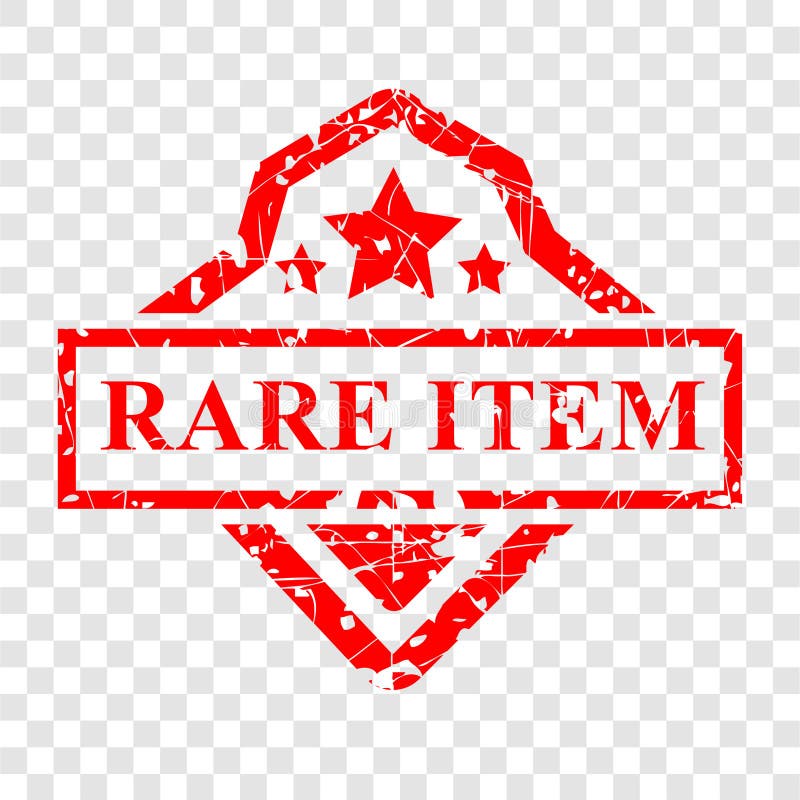 Simple Vector Grungy Red Rubber Stamp, Rare Item, at Transparent Effect ...