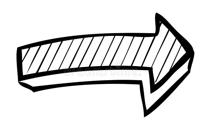 Simple Vector Hand Draw Sketch, Arrow, Isolated on White Stock Vector ...