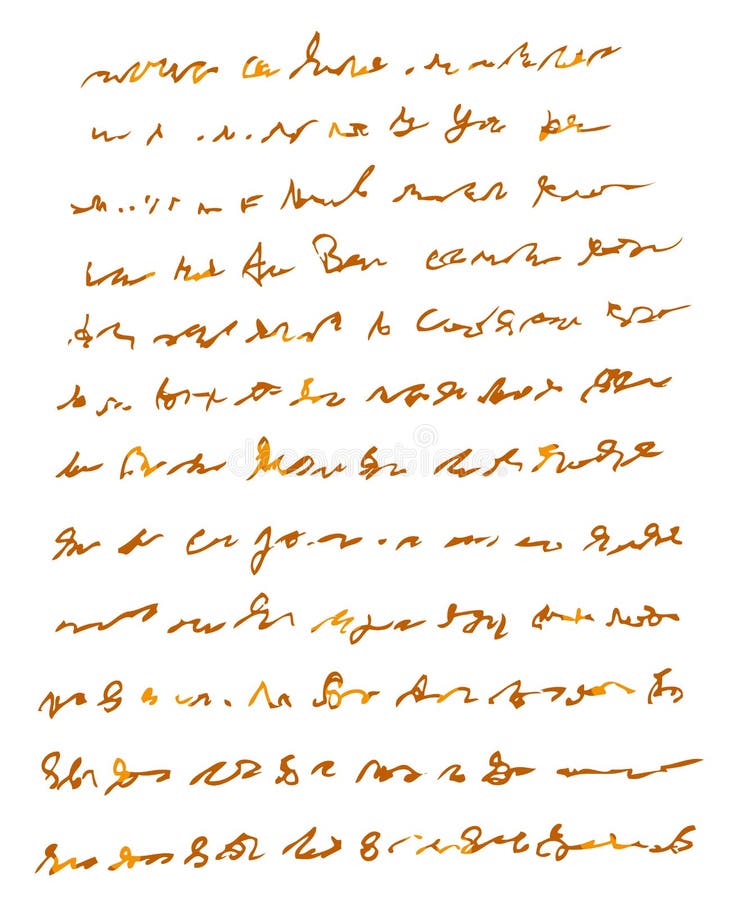 Simple Vector Hand Draw Sketch Fake Abstract Letter, Landscape Format ...