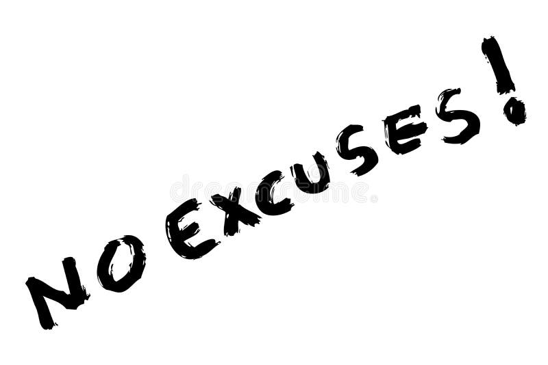 Simple Vector Hand Draw Sketch, No Excuse, Isolated on White Stock ...