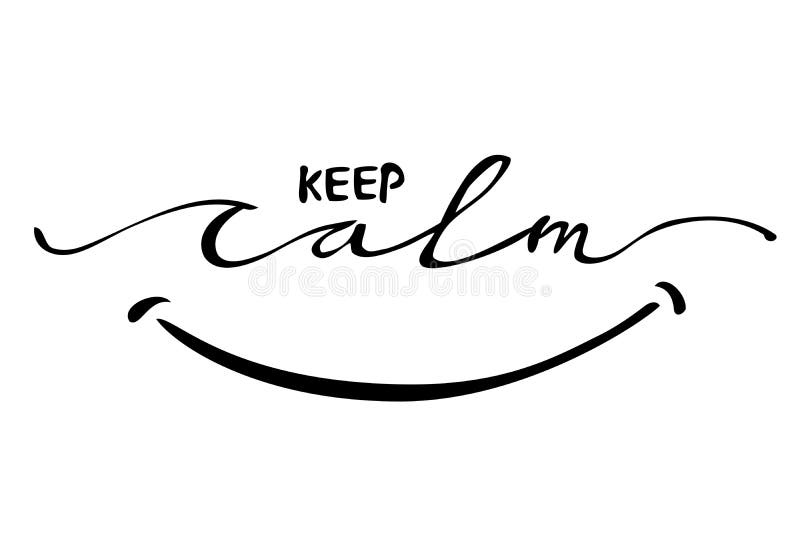 Simple Vector Hand Draw Sketch Script Lettering, Keep it Calm, Isolated ...
