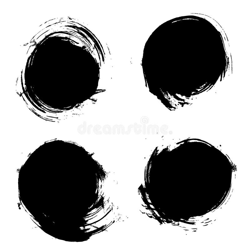 Simple Vector Hand Draw Sketch, Set 4 Various Size and Shape of Splat ...