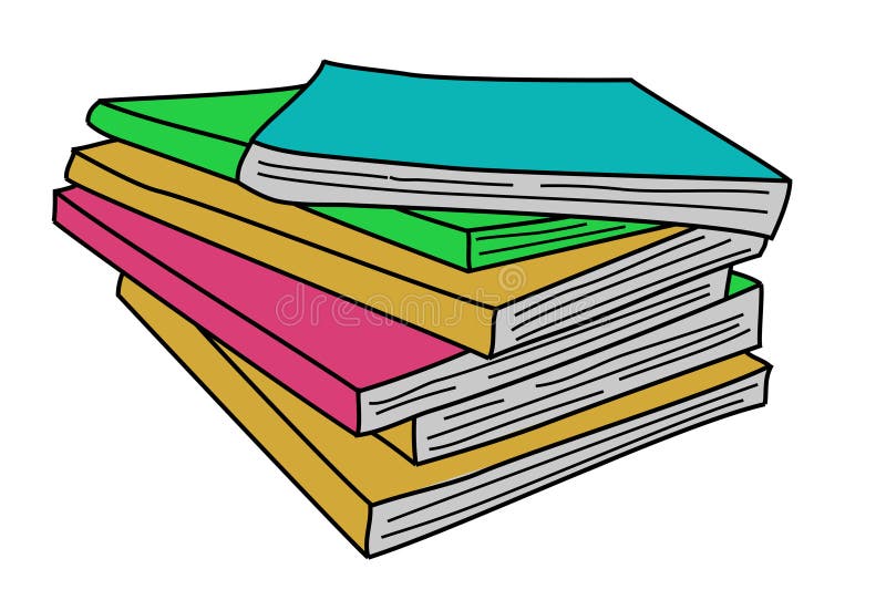 Simple Vector Hand Draw Sketch Stack of Book Stock Illustration ...