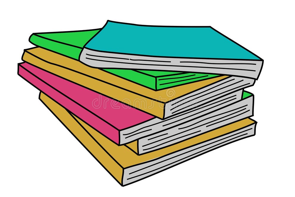 Simple Vector Hand Draw Sketch Stack of Book Stock Illustration ...