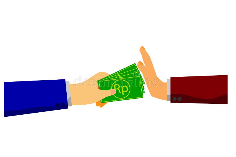 Simple Vector Hand Refuse Rupiah Paper Money from Other, Isolated on ...