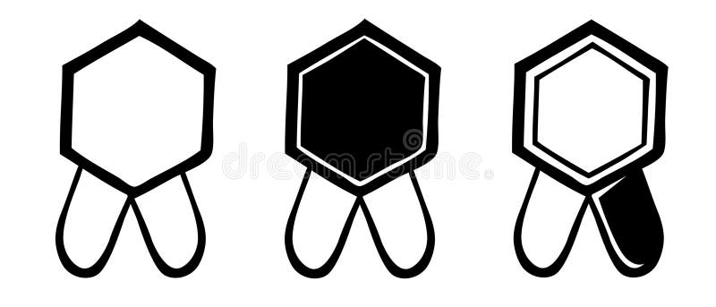 Simple Vector Hexagon Badge Doodle Hand Draw Sketch, Set 3 Stock Vector ...