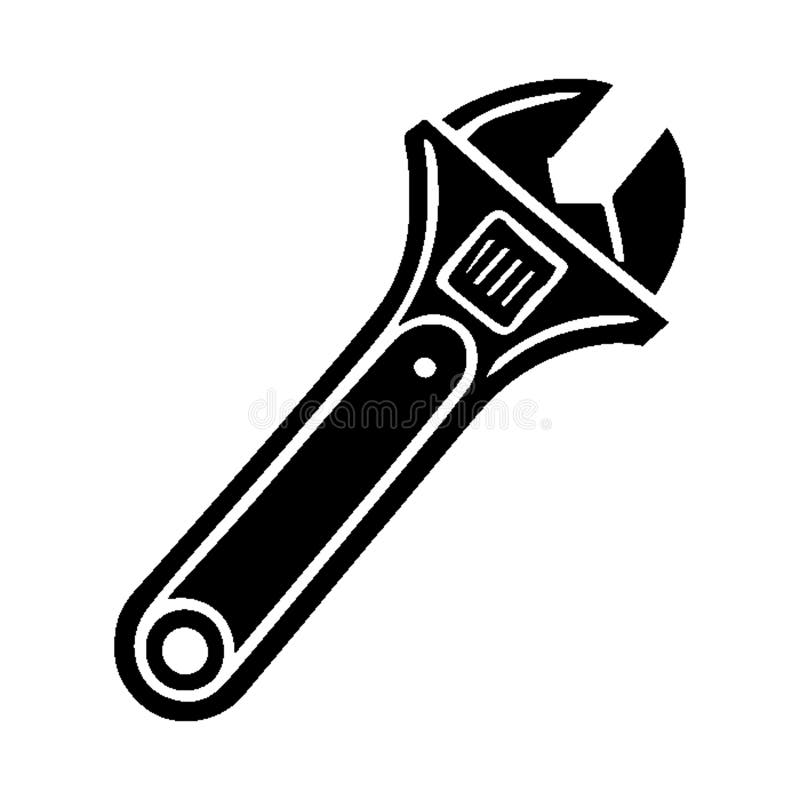 Simple Vector Icon Adjustable Wrench Logo Design Illustration. Stock ...