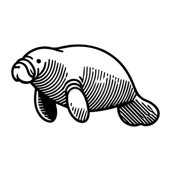 Simple Vector Icon of African Manatee Logo Design Illustration. Stock ...