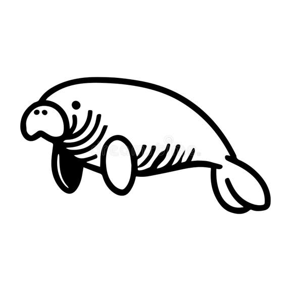 Simple Vector Icon of African Manatee Logo Design Illustration. Stock ...