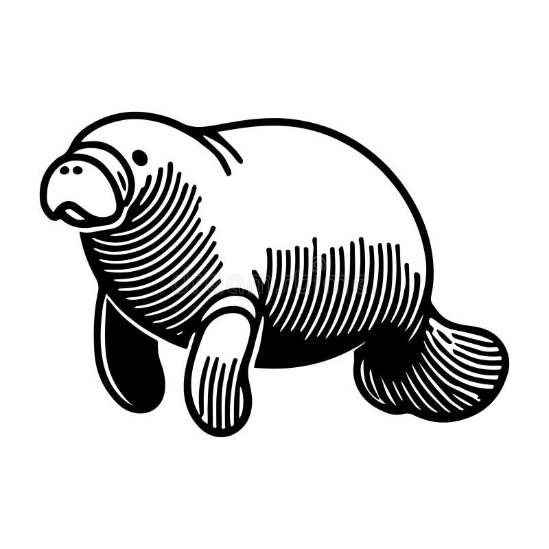 African Manatee Logo Design Illustration Stock Illustrations – 6 ...