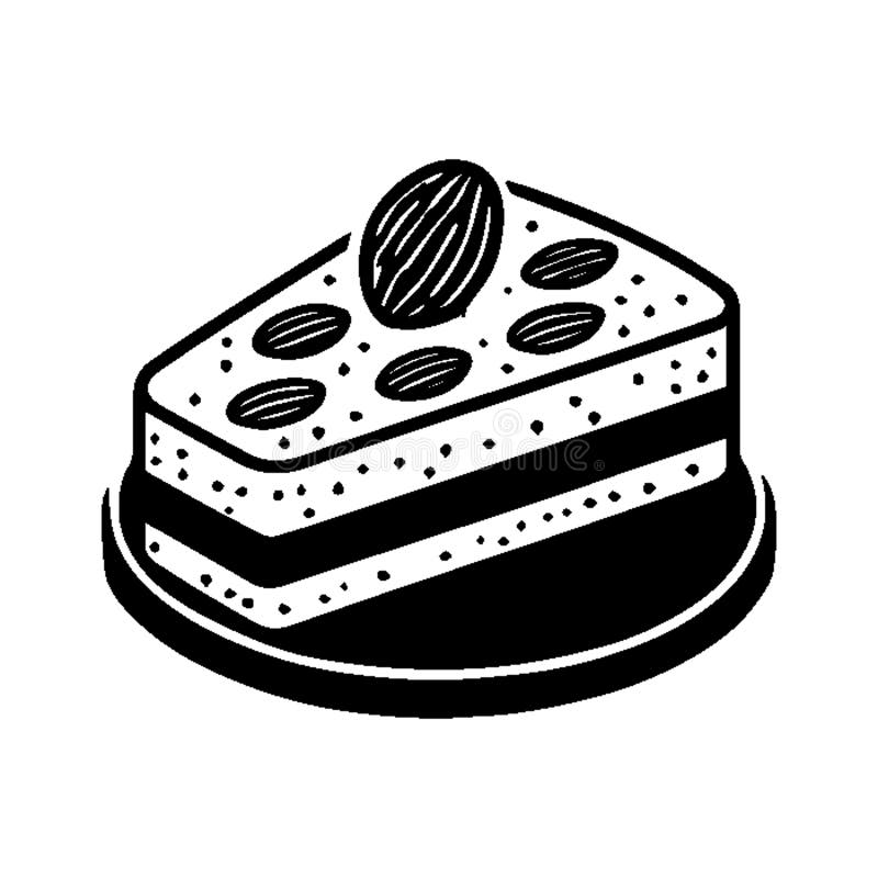 Almond Cake Simple Vector Icon Logo Design Illustration. Stock Vector ...