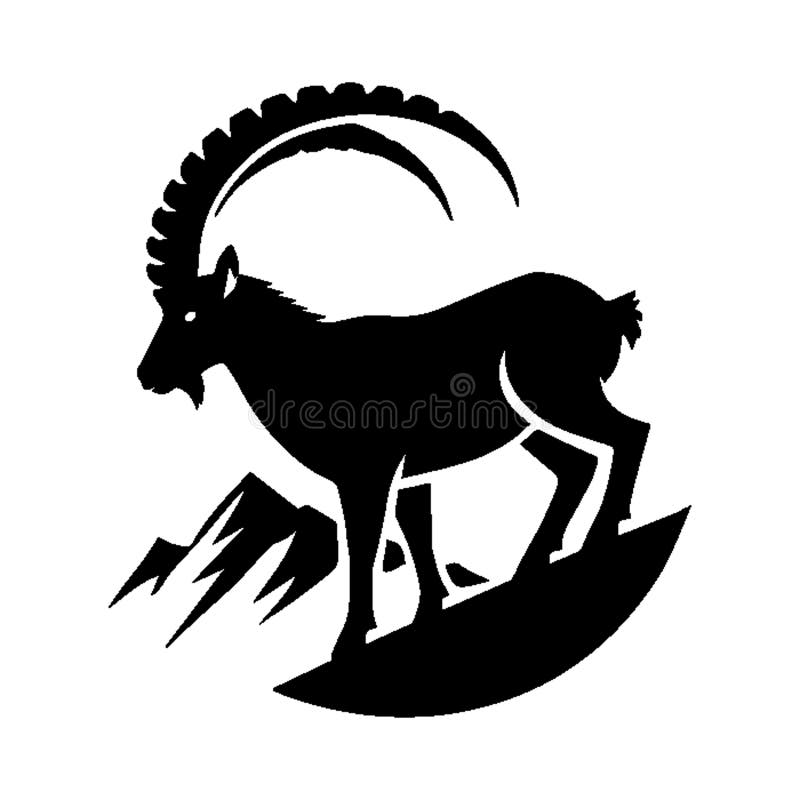 Simple Vector Icon Alpine Ibex Logo Design Illustration. Stock Vector ...
