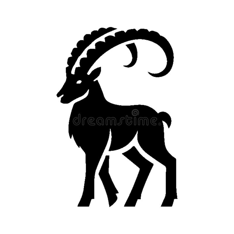 Simple Vector Icon Alpine Ibex Logo Design Illustration. Stock Vector ...