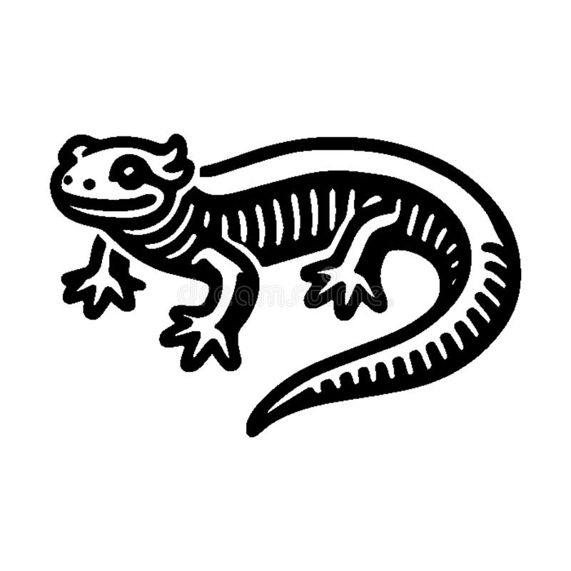 Simple Vector Icon Alpine Salamander Logo Design Illustration. Stock ...