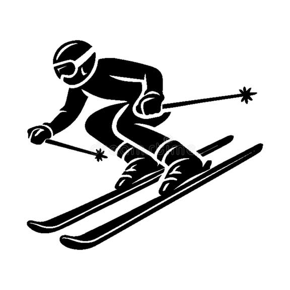 Alpine Skiing Simple Vector Icon for Logo Design Illustration. Stock ...