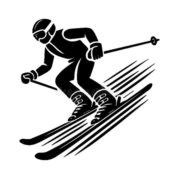 Simple Vector Icon Alpine Skiing Logo Design Illustration. Stock Vector ...