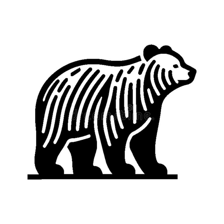 Simple Vector Icon of Andean Bear Logo Design Illustration. Stock ...