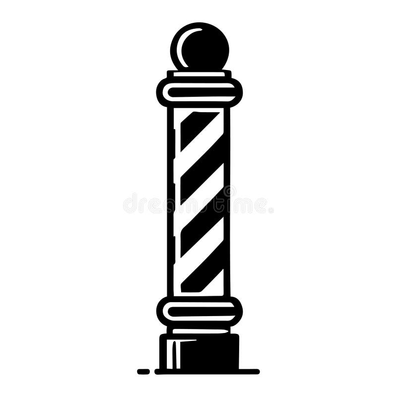 Simple Barbers Pole Vector Icon for Logo Design Illustration Purpose. Stock Vector ...