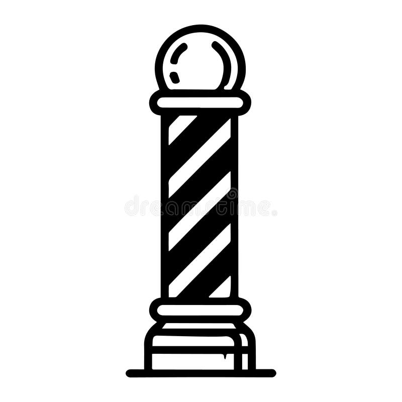 Simple Barbers Pole Vector Icon Illustration for Clean Logo Design. Stock Vector - Illustration ...