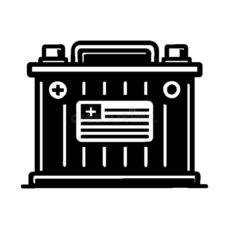 Simple Vector Icon Battery Logo Design Illustration. Stock Vector ...