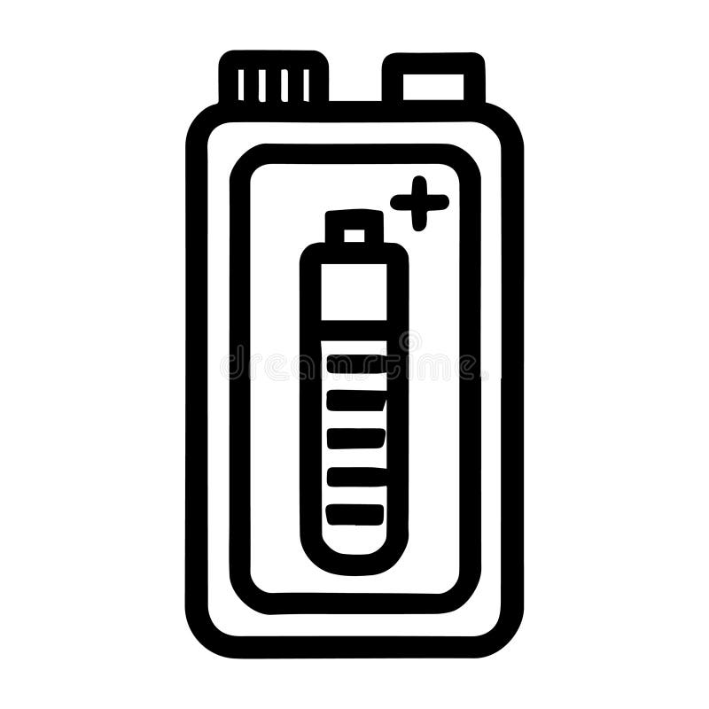 Simple Battery Tester Icon with Logo and Illustration Design. Stock ...