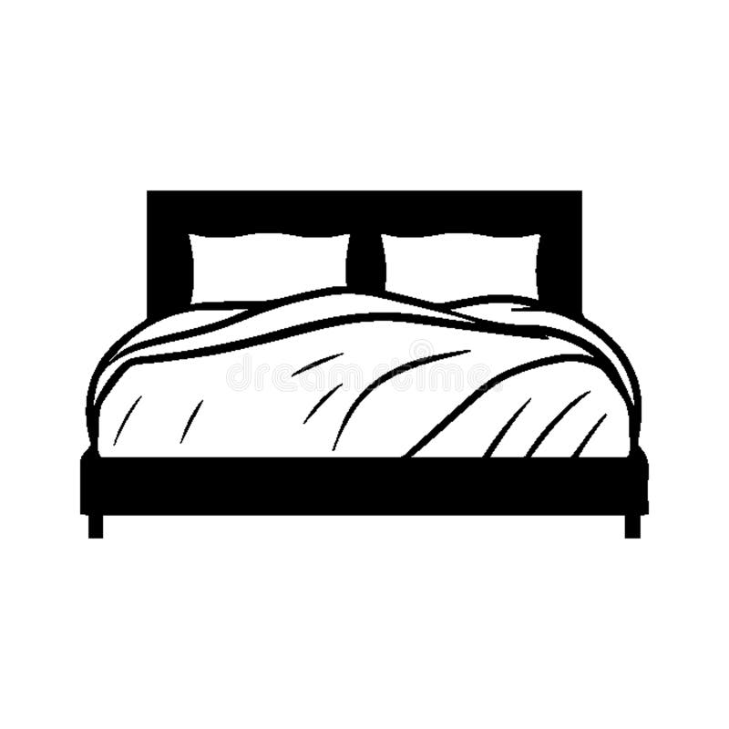 Simple Vector Bed Icon Logo Design Illustration. Stock Vector ...