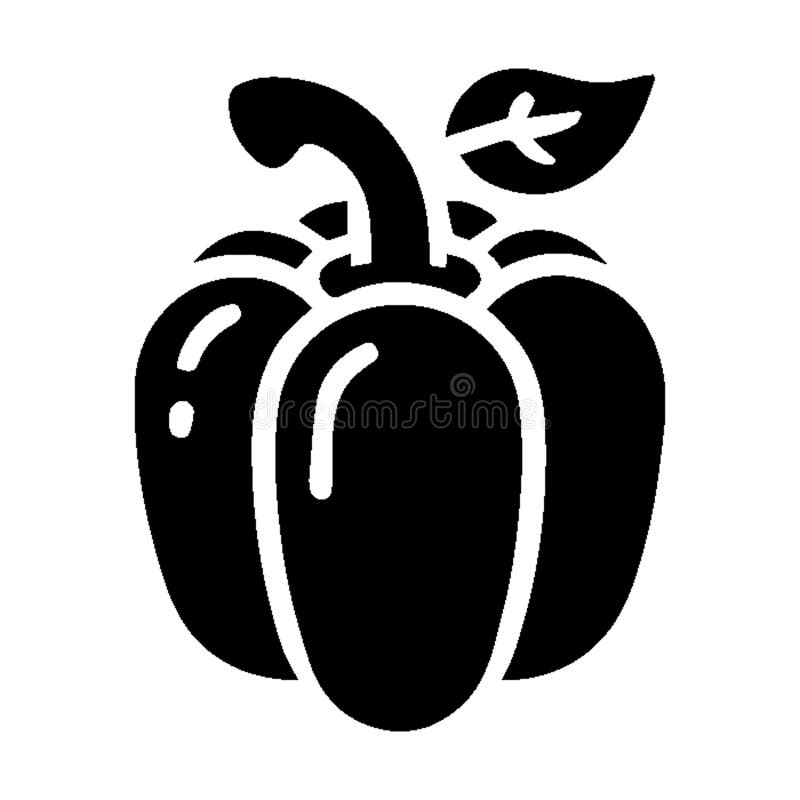 Bell Pepper Simple Vector Icon Logo Design Illustration Style. Stock ...