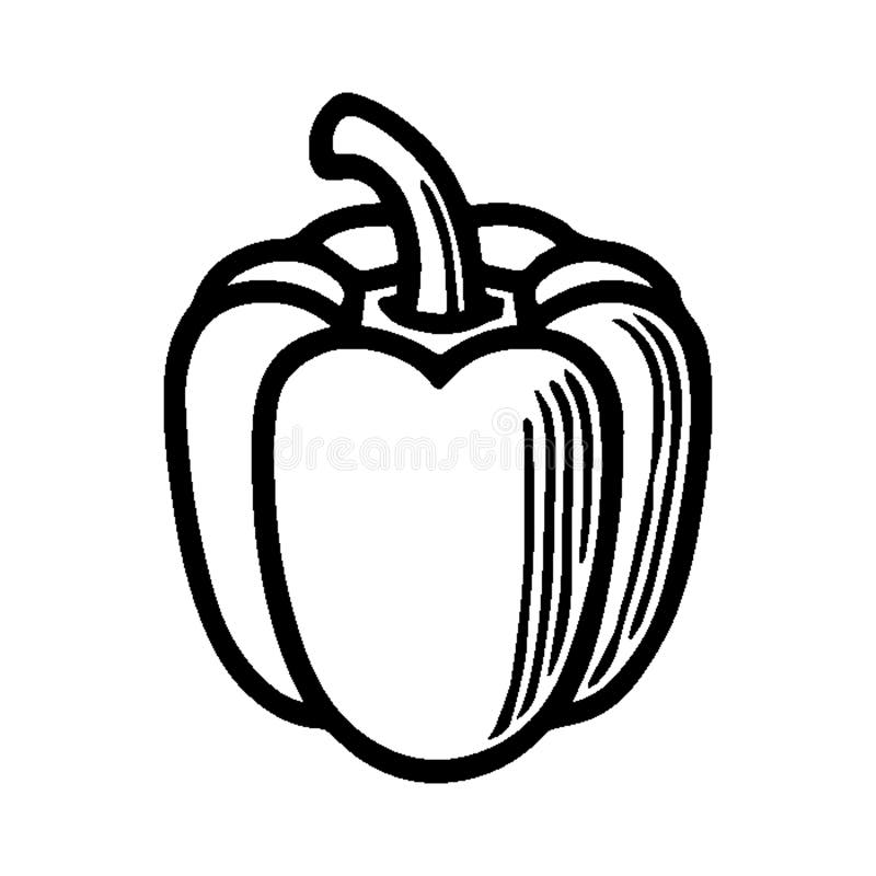 Bell Pepper Icon Vector Logo Simple Design Illustration Style. Stock ...