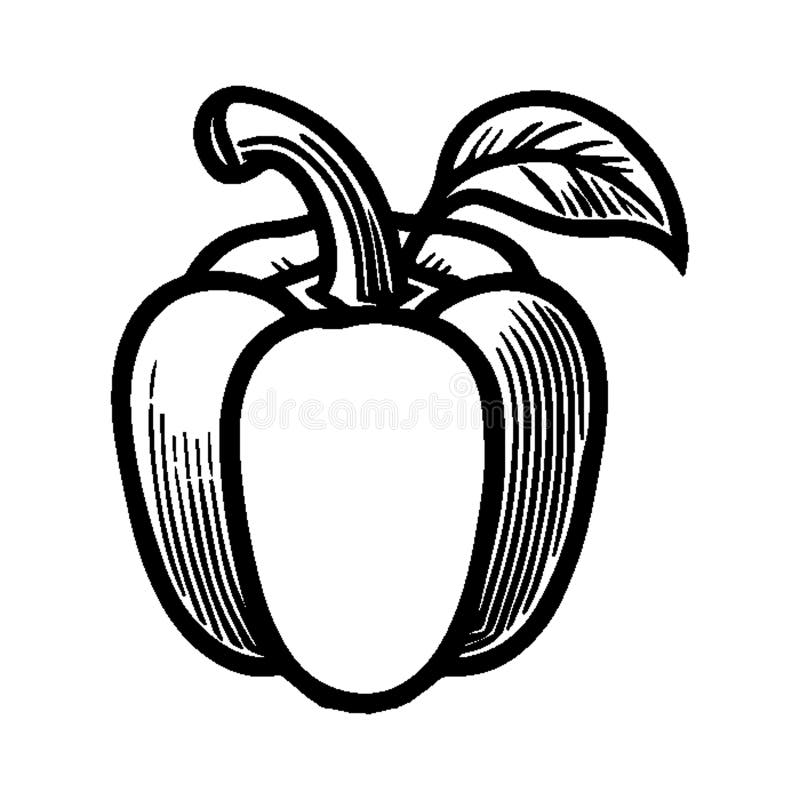 Bell Pepper Simple Vector Icon Logo Design Illustration. Stock Vector ...
