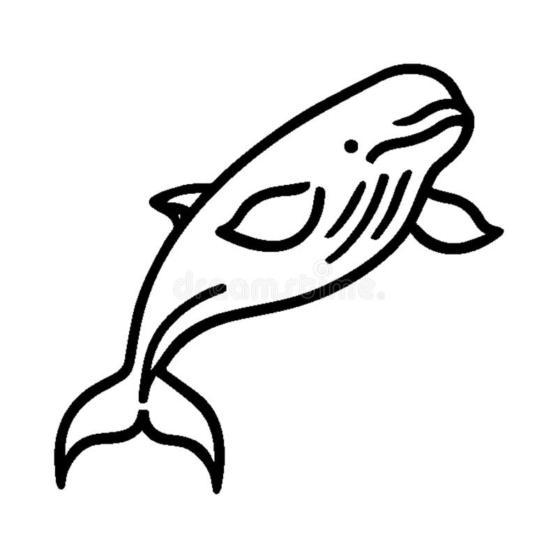 Simple Vector Icon of a Beluga Whale â€ Logo Design Illustration. Stock ...