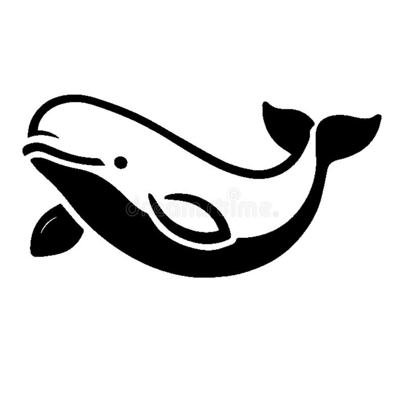 Simple Vector Icon of Beluga Whale Logo Design Illustration. Stock ...