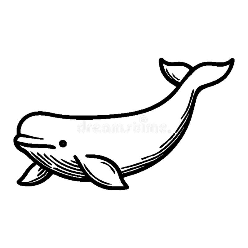 Simple Vector Icon of Beluga Whale Logo Design Illustration. Stock ...
