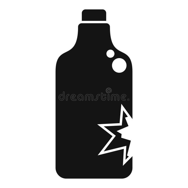 Black Bottle Detergent with Damaged Packaging Icon Stock Illustration ...