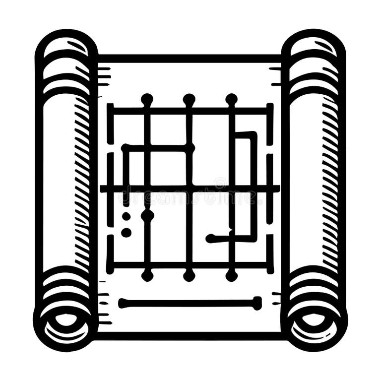 Simple Blueprint Icon with Logo and Illustration Design. Stock Vector ...