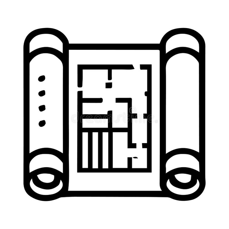 Simple Vector Icon of Blueprint Logo Design Illustration. Stock Vector ...