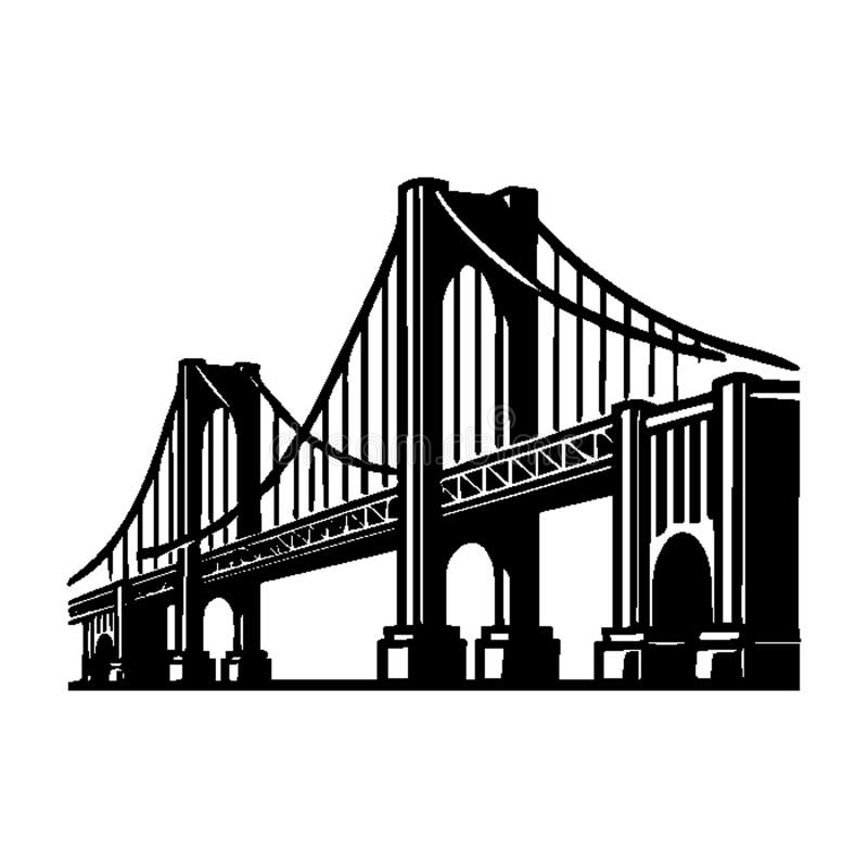 Simple Vector Icon of Bridges Logo Design Illustration. Stock Vector ...