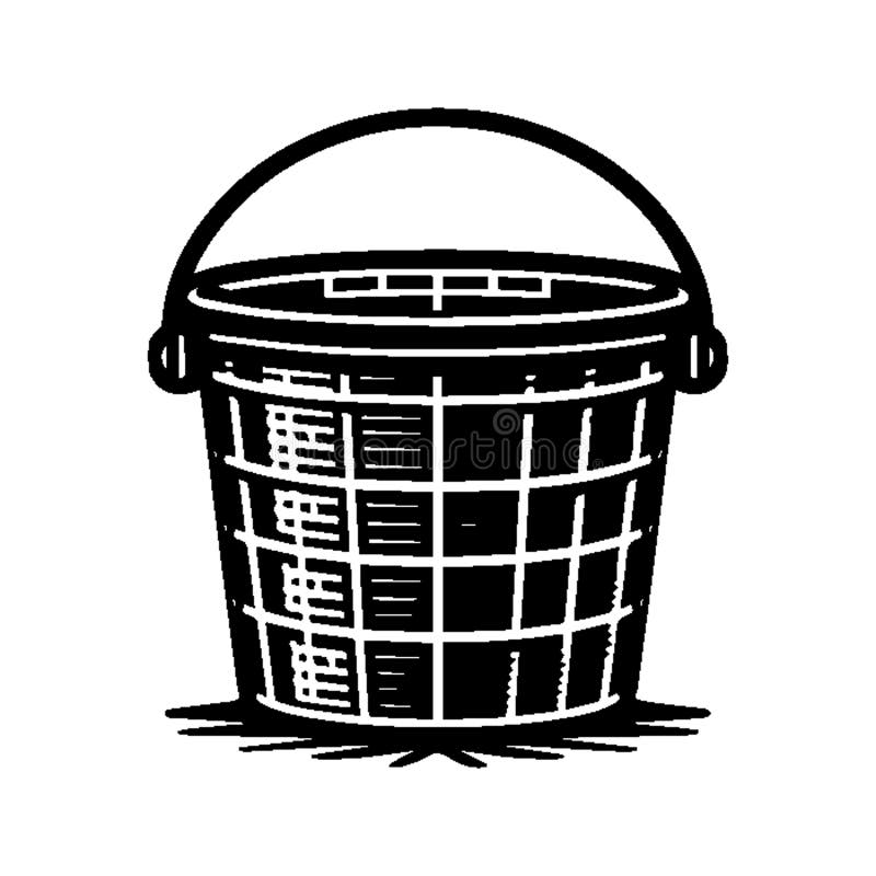 Simple Vector Icon of a Buckets with Grids â€ Logo Design Illustration ...