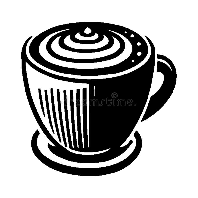 Simple Vector Icon of Caffe Latte Logo Design Illustration. Stock ...