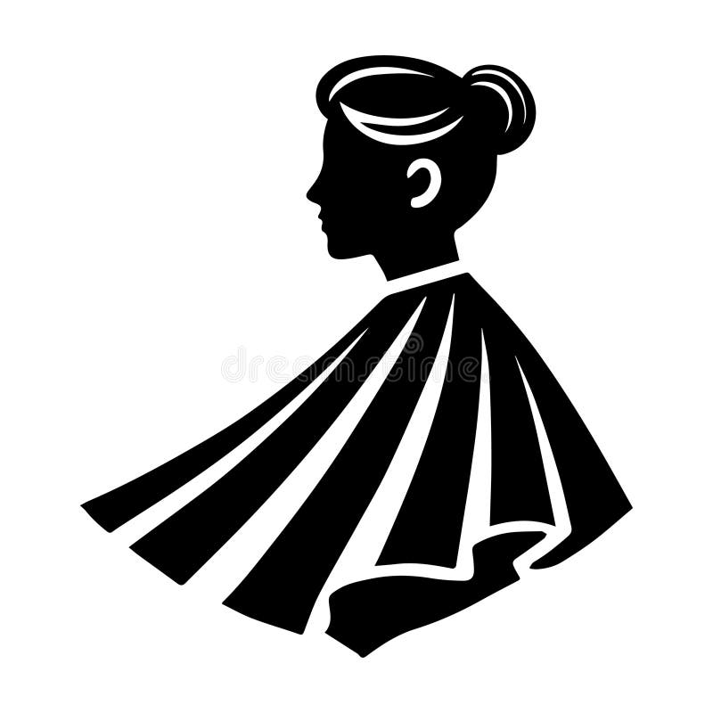 Cape Barber Simple Vector Icon Logo Design Illustration Style. Stock ...