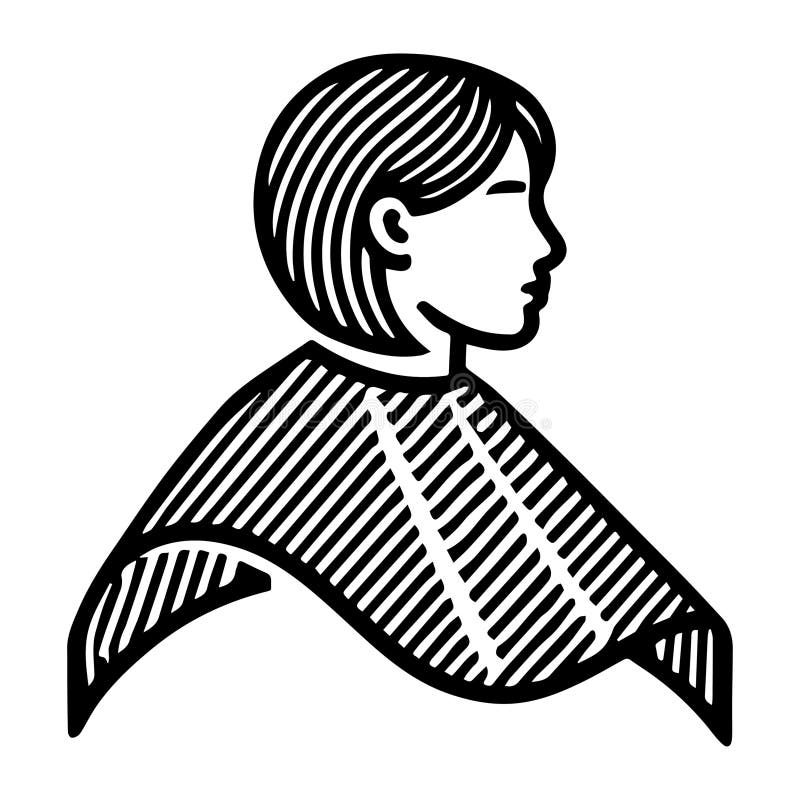 Cape Barber Simple Vector Icon Logo Design Illustration Style. Stock ...