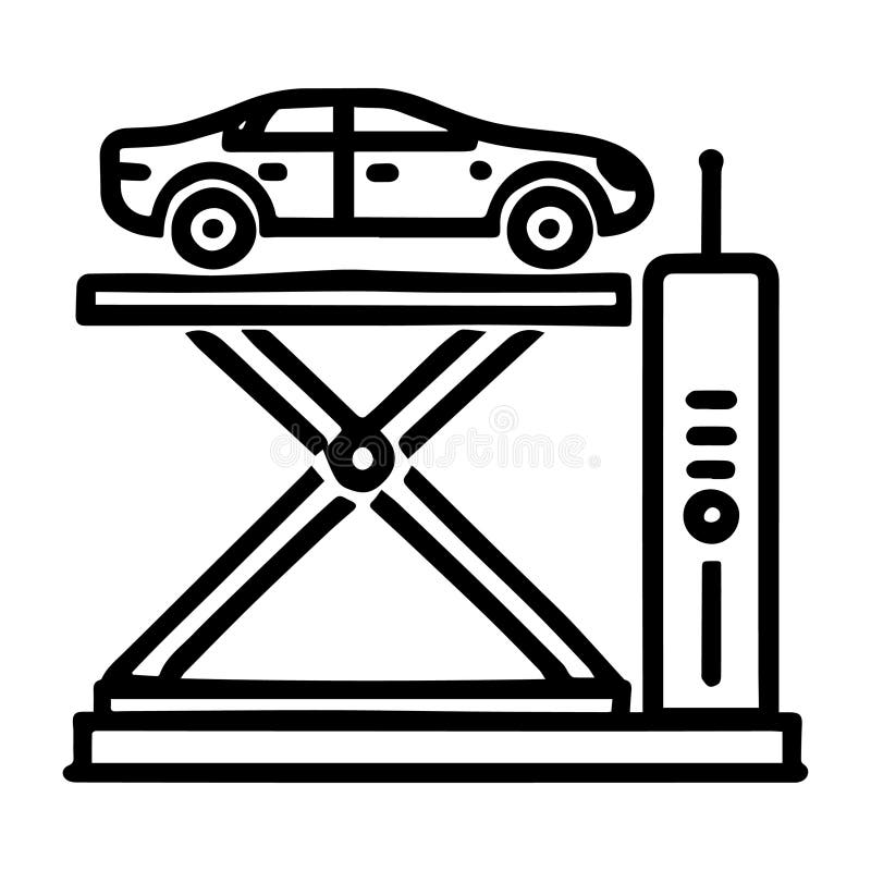 Simple Vector Icon of Car Lift Logo Illustration. Stock Vector ...
