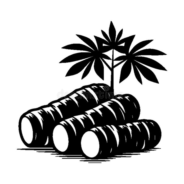 Simple Vector Icon Cassava Logo Design Illustration. Stock Vector ...