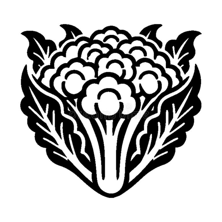 Cauliflower Icon Vector Logo Simple Design Illustration Style. Stock ...