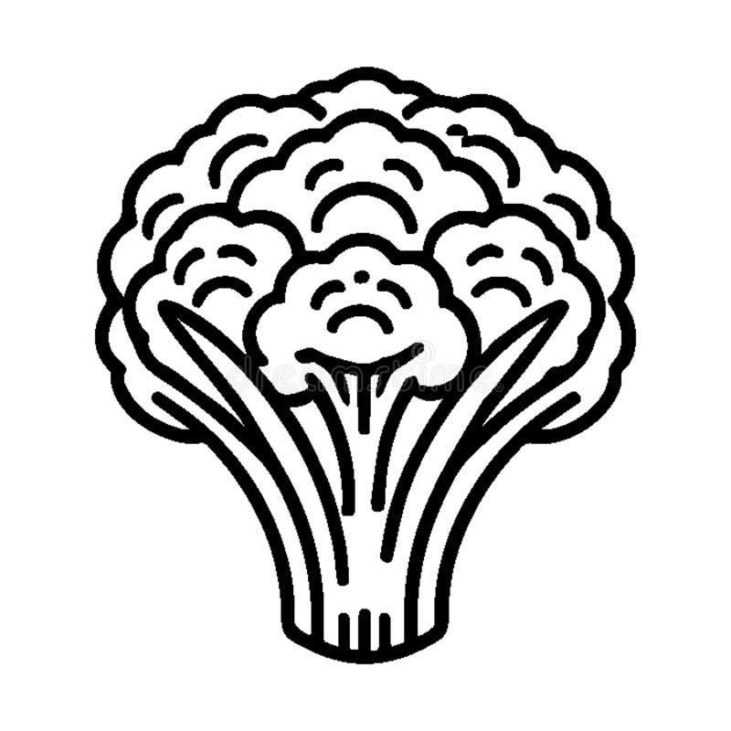 Cauliflower Icon Vector Logo Simple Design Illustration Style. Stock ...