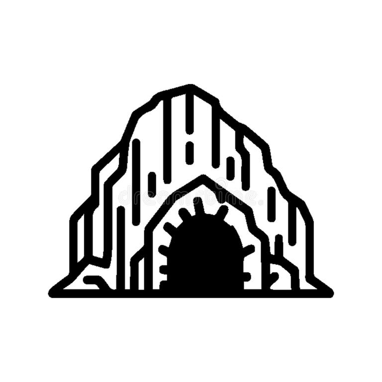 Simple Vector Icon of a Cave â€ Logo Design Illustration. Stock Vector ...